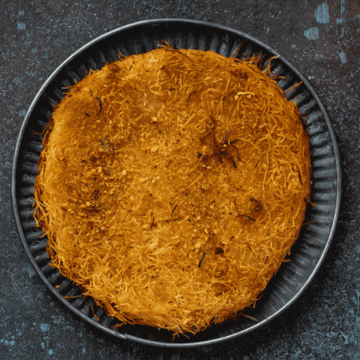 Lebanese Knafeh (Sweet Cheese Pastry) | DelishGlobe