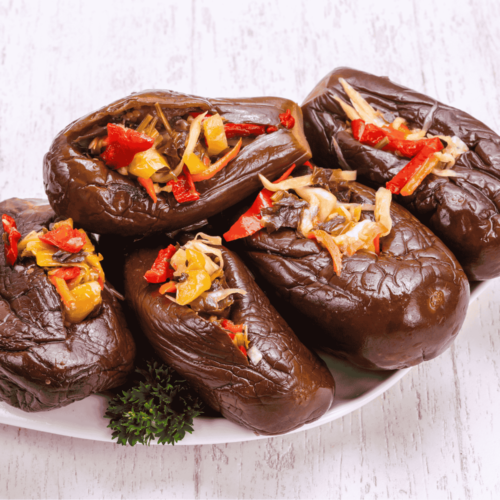 Lebanese Makdous (Stuffed Pickled Eggplant) | DelishGlobe