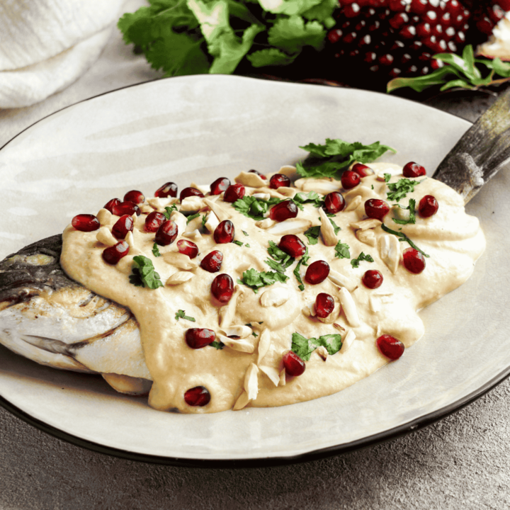 Lebanese Samkeh Harra (Spicy Baked Fish) | DelishGlobe