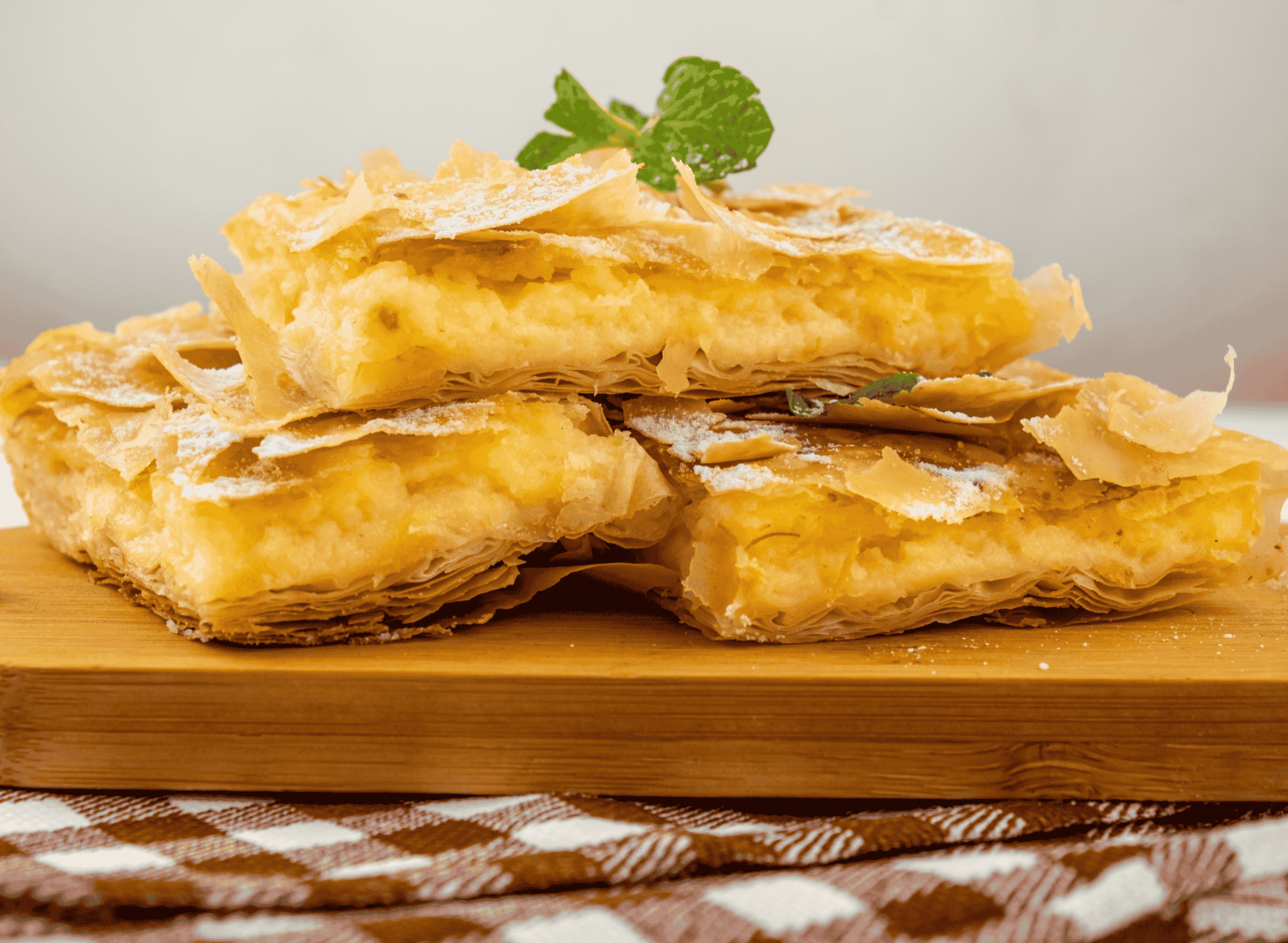 Greek Bougatsa (Custard Filled Phyllo Pastry) | DelishGlobe